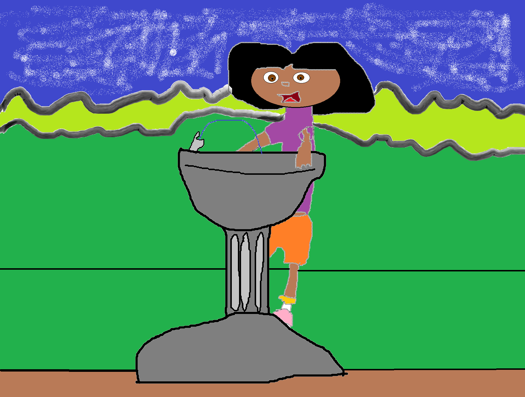 Dora At The Drinking Fountain by DustyFreeman on DeviantArt
