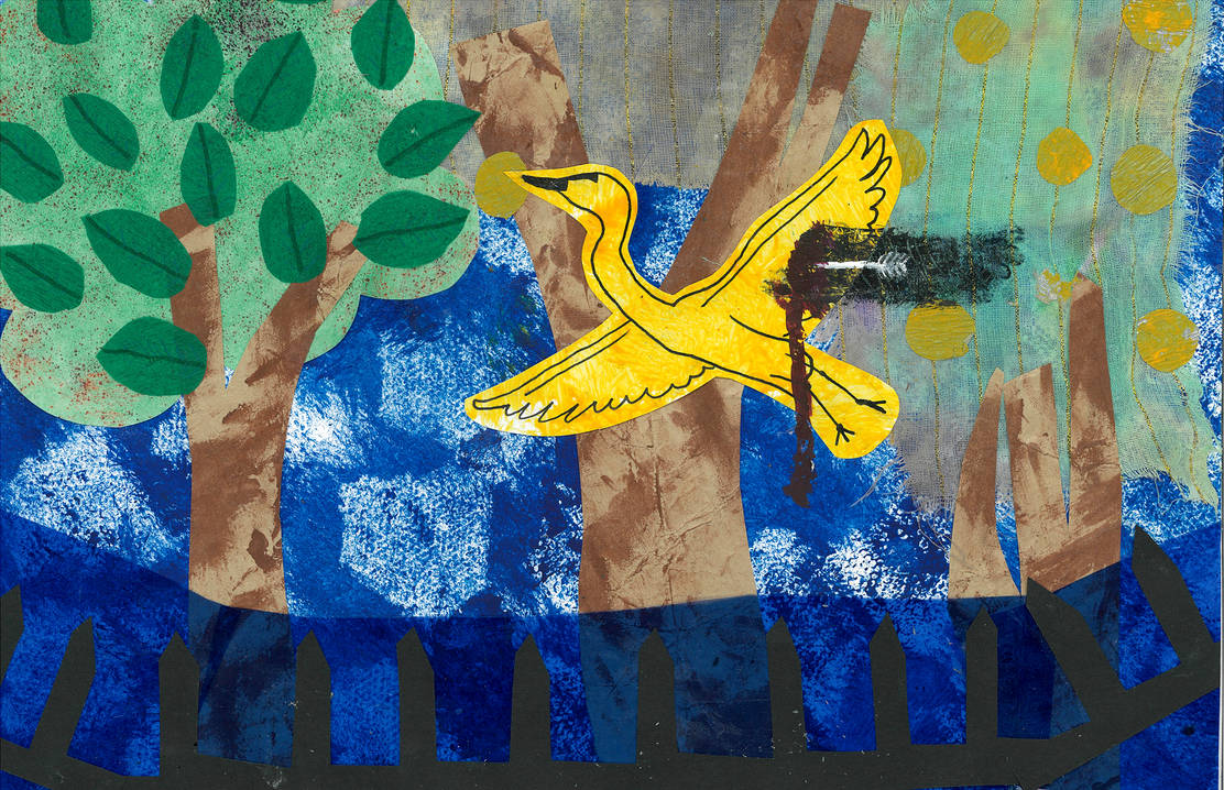Golden Bird Illustration [2016] by liebelivvy on DeviantArt