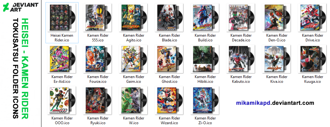 Heisei - Kamen Rider | Tokusatsu Folder Icons PACK by mikamikapd on ...