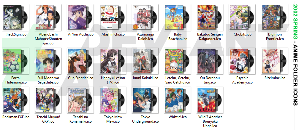 2002 Spring - Anime Folder Icons PACK by mikamikapd on DeviantArt