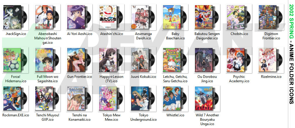 2002 Spring - Anime Folder Icons PACK by mikamikapd on DeviantArt