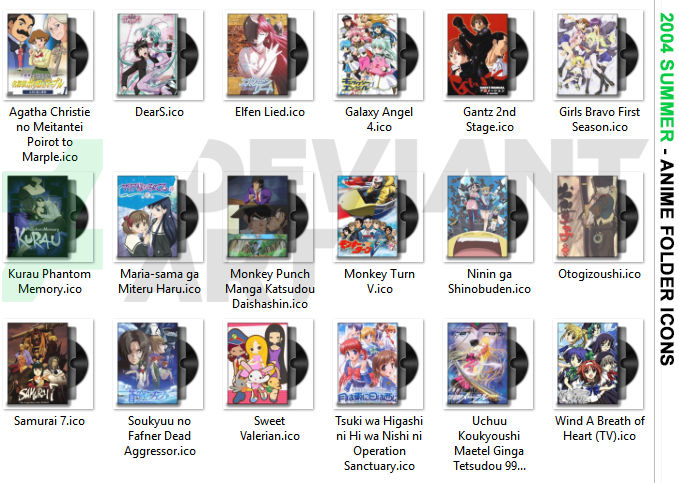 2004 Summer - Anime Folder Icons PACK by mikamikapd on DeviantArt