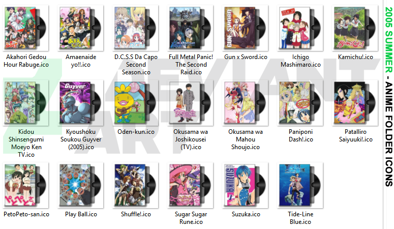 2005 Summer - Anime Folder Icons PACK by mikamikapd on DeviantArt