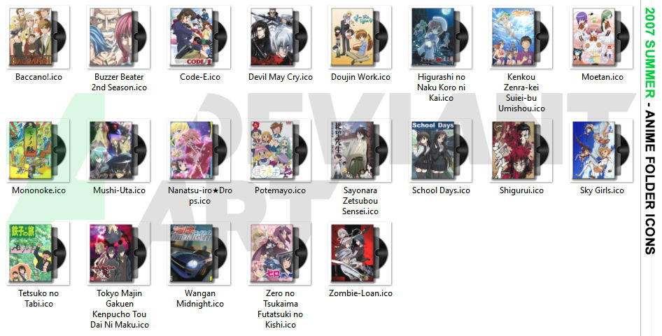 2007 Summer - Anime Folder Icons PACK by mikamikapd on DeviantArt