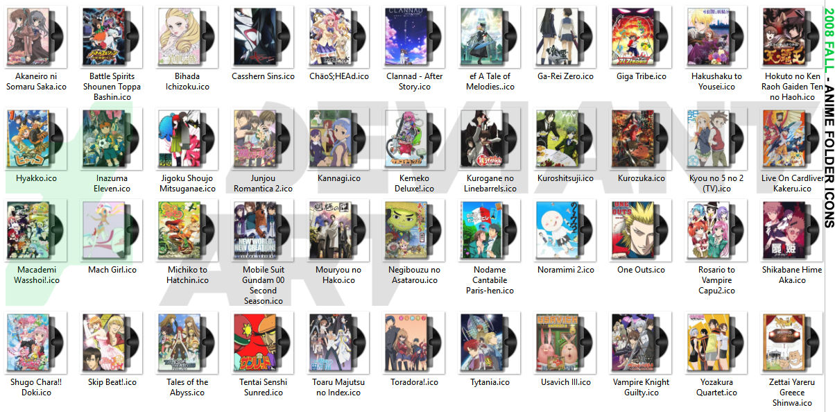 2008 Fall - Anime Folder Icons PACK by mikamikapd on DeviantArt