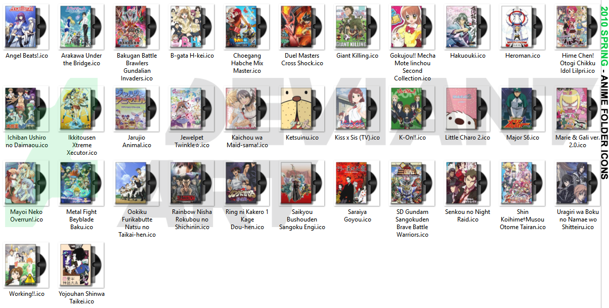 2010 Spring - Anime Folder Icons PACK by mikamikapd on DeviantArt