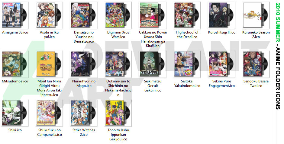 2010 Summer - Anime Folder Icons PACK by mikamikapd on DeviantArt