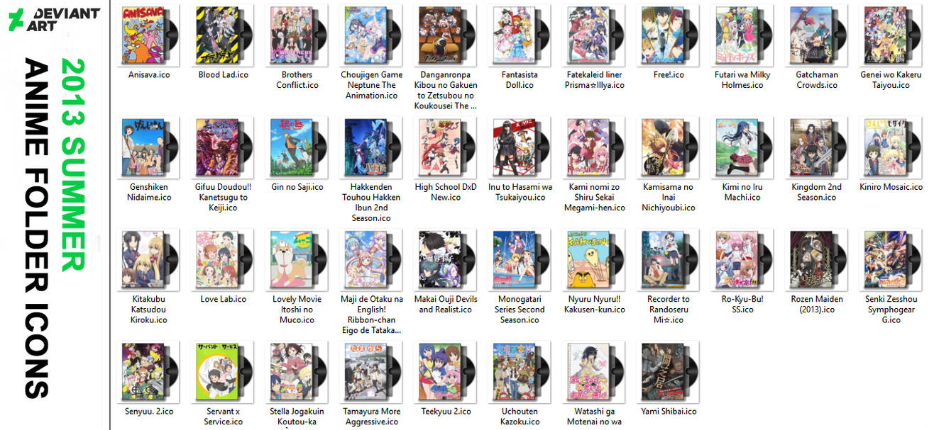 2013 Summer - Anime Folder Icons PACK by mikamikapd on DeviantArt