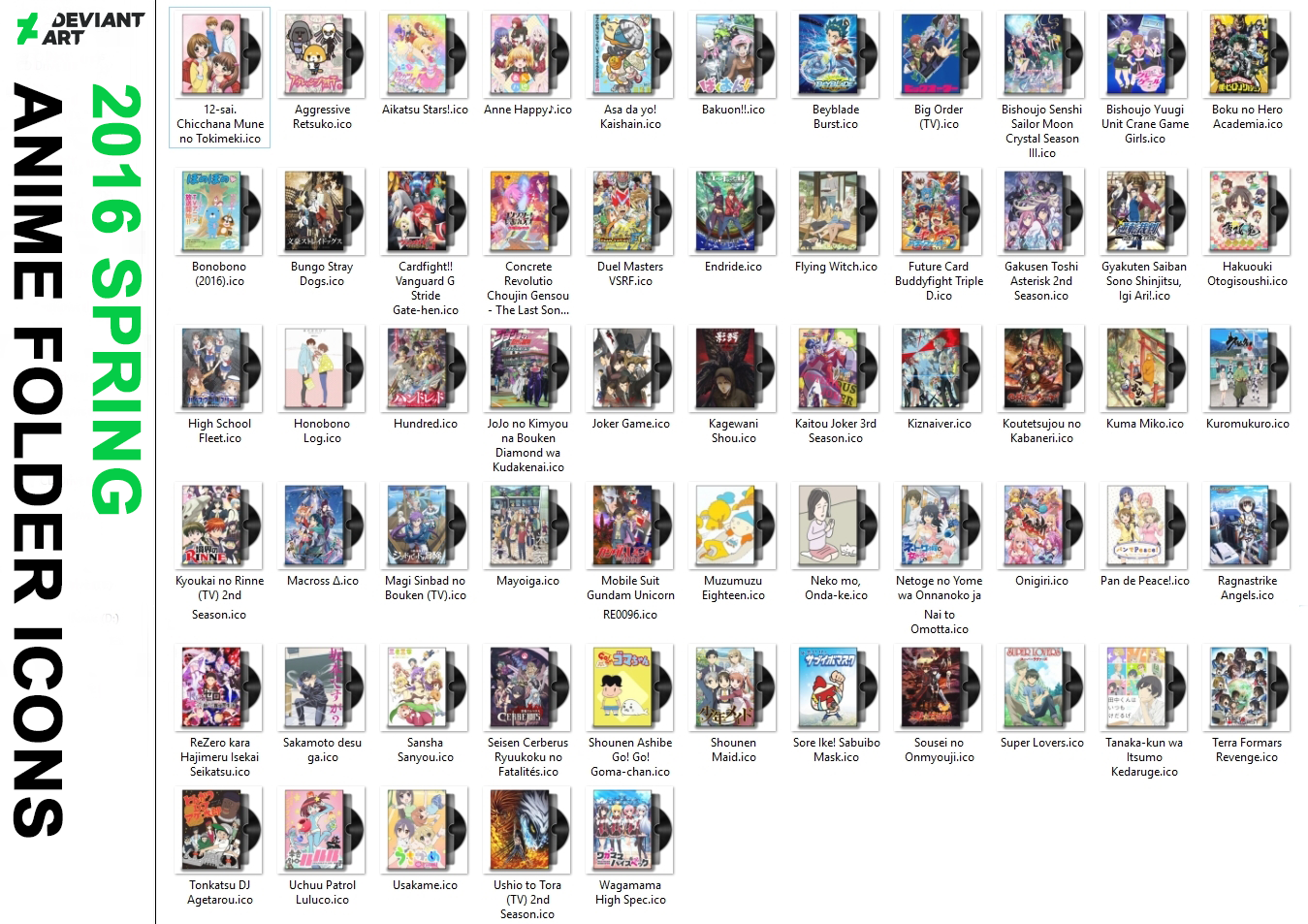 2016 Spring - Anime Folder Icons PACK by mikamikapd on DeviantArt