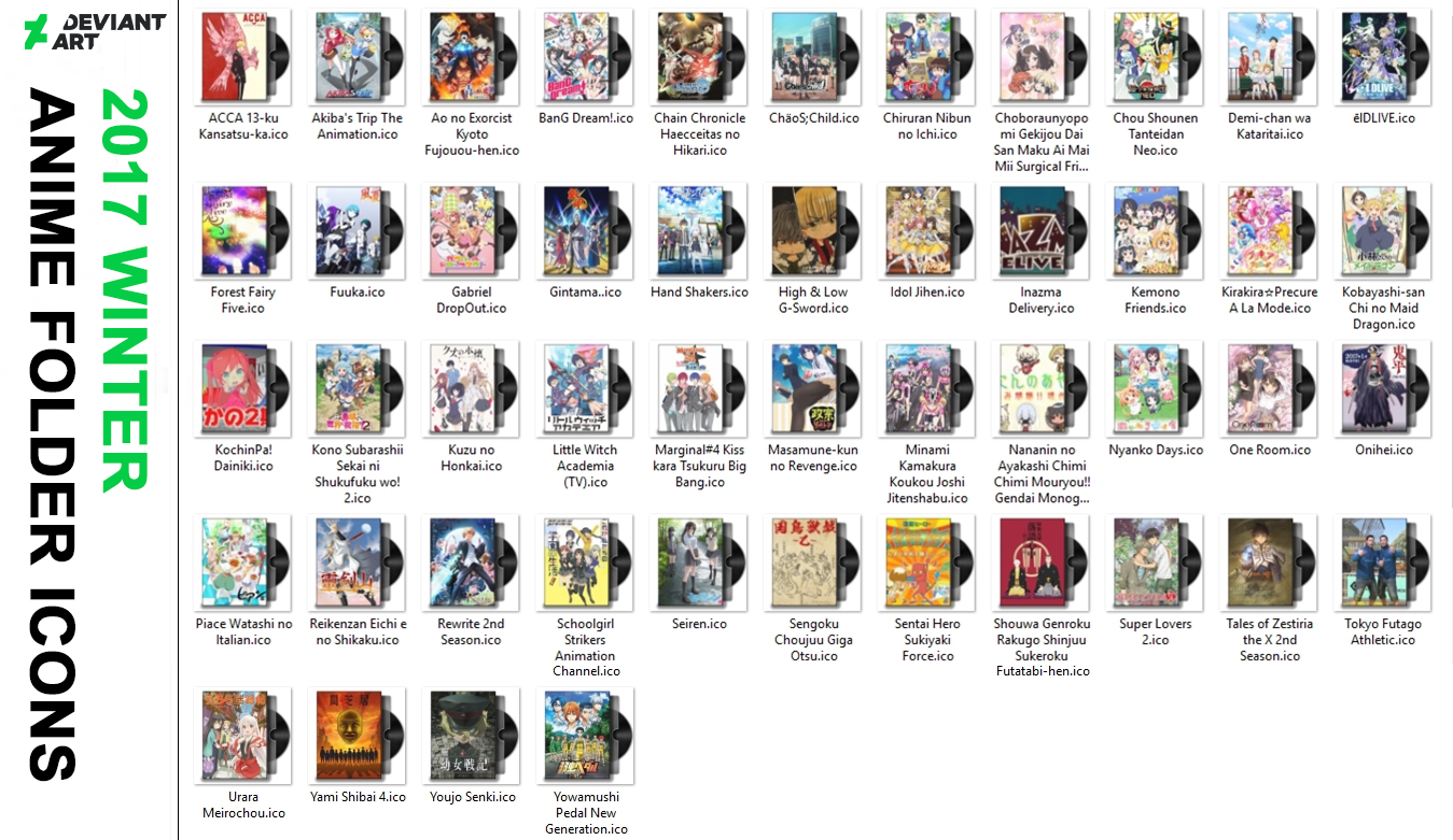 2017 Winter - Anime Folder Icons PACK by mikamikapd on DeviantArt