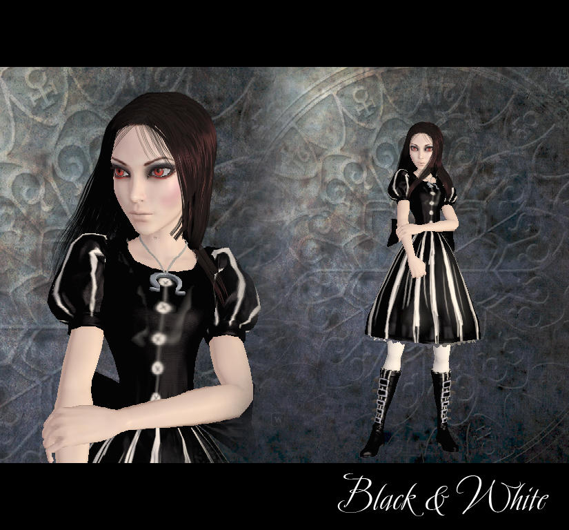 Alice Black-White by Lightsatan on DeviantArt