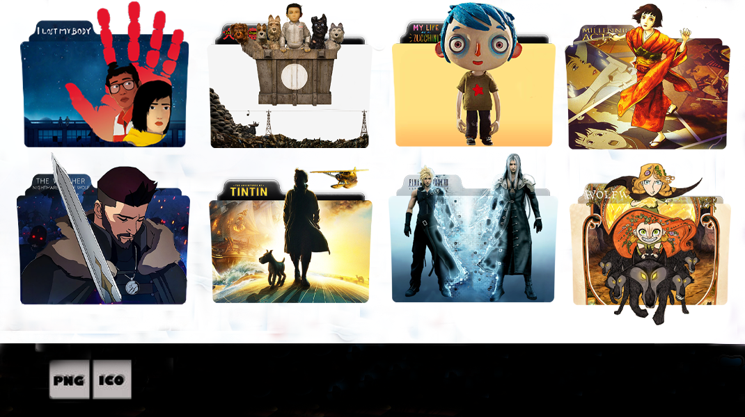 Random Animated Movies Folder icons 1 by eslam4330 on DeviantArt