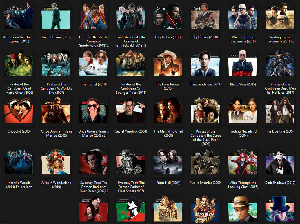 Johnny Depp Movies Folder ICONS by eslam4330 on DeviantArt