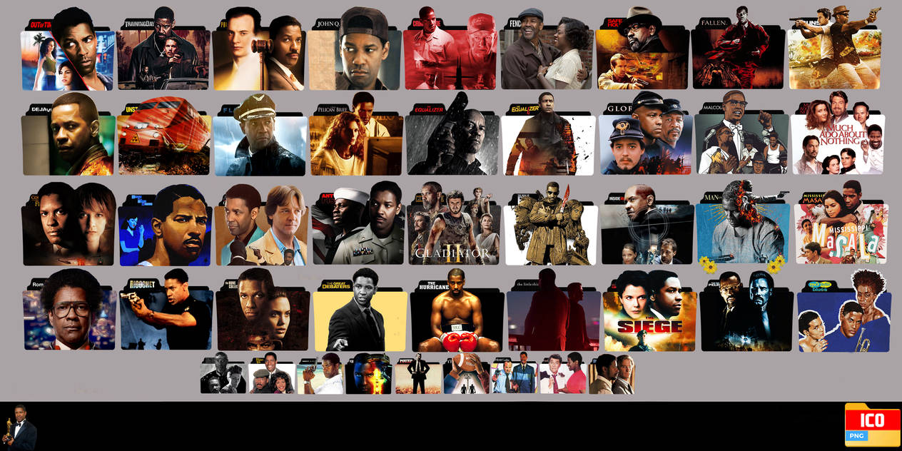 Denzel Washington Movies Folder Icons Collection by eslam4330 on DeviantArt