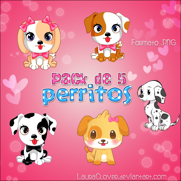 Pack de 5 Perritos .PNG by LauraClover on DeviantArt