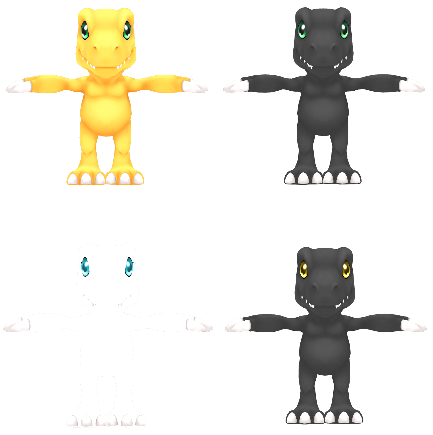 Agumon Family - DIGIMON MODEL DOWNLOAD by WarGrey-sama on DeviantArt
