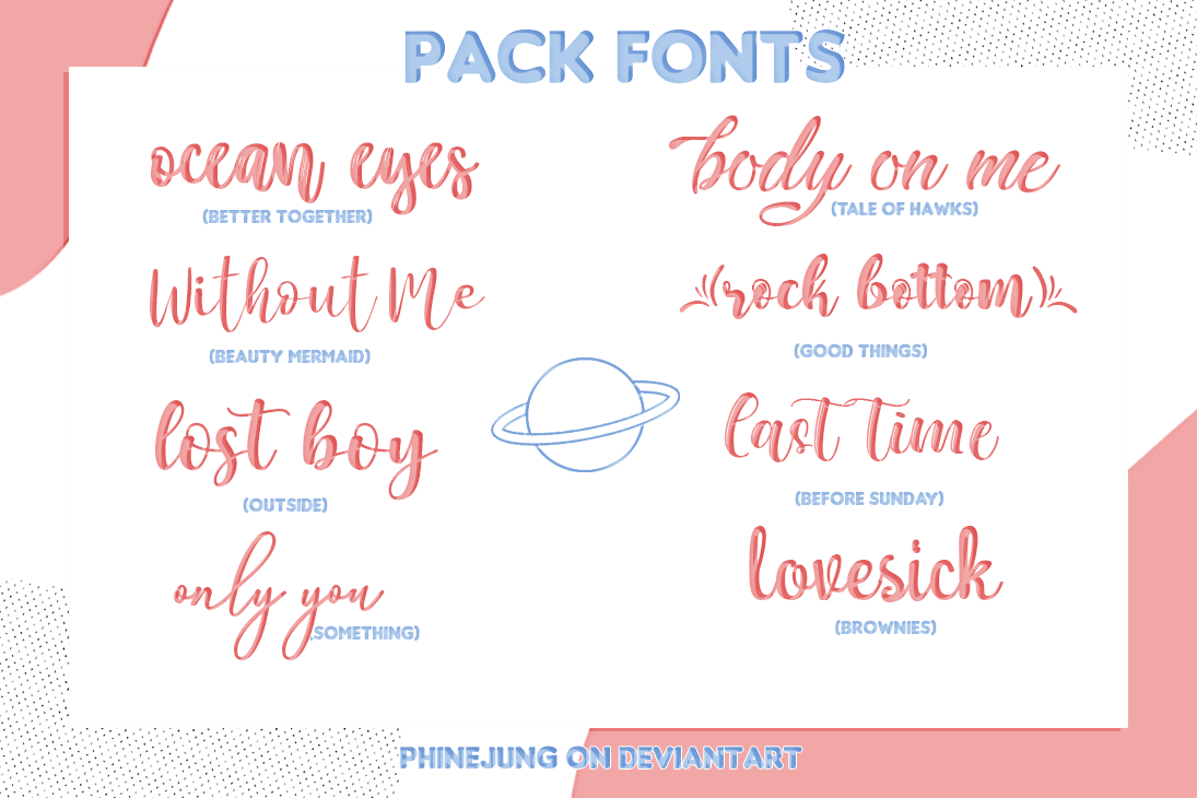 Pack Fonts By @phinejung by phinejung on DeviantArt