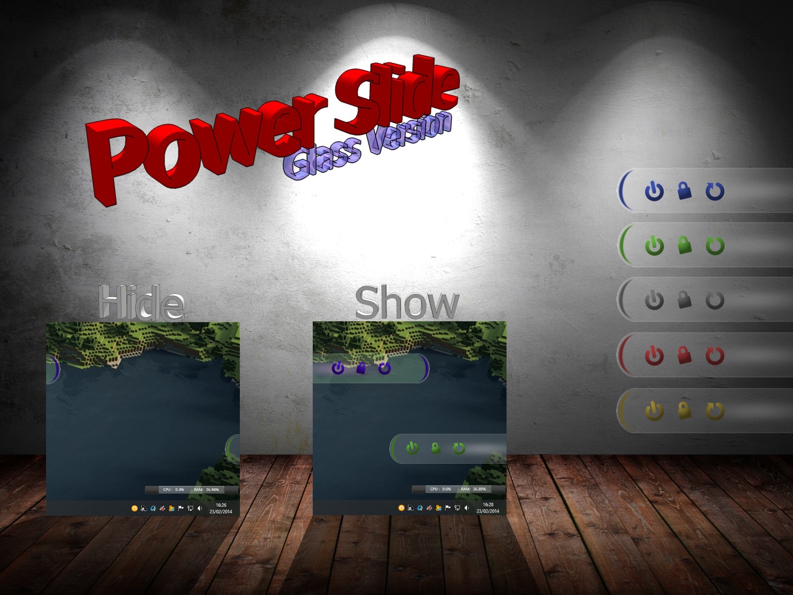 Power Slide skin for Rainmeter (Glass version) by exe4que on DeviantArt