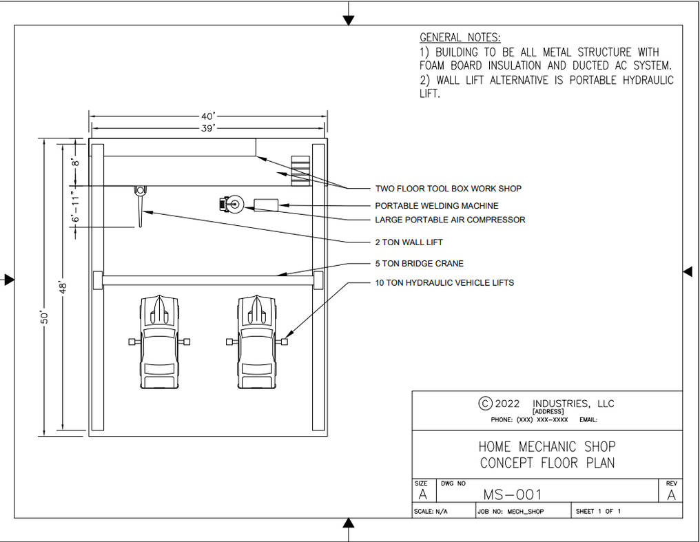 MS-001 Home Mech Shop Concept Floor Plan Rev A by Archomethean on ...