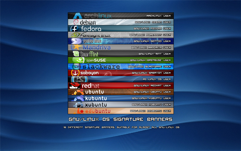 GNU-Linux OS Singature Banners by deviantdark on DeviantArt