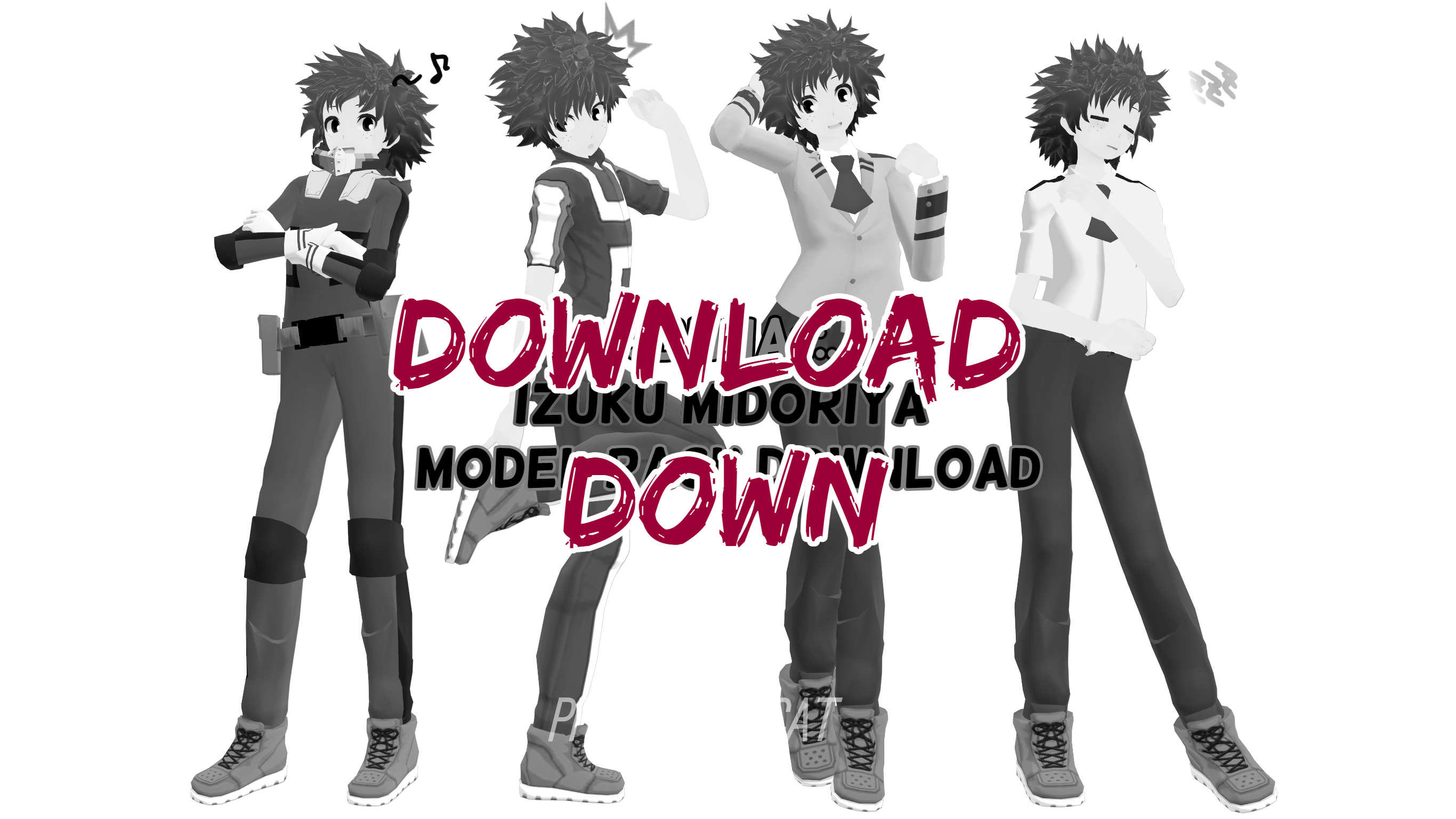 BNHA/::. Tda Izuku Midoriya Model PACK DL DOWN by PRESTONTHECAT on ...