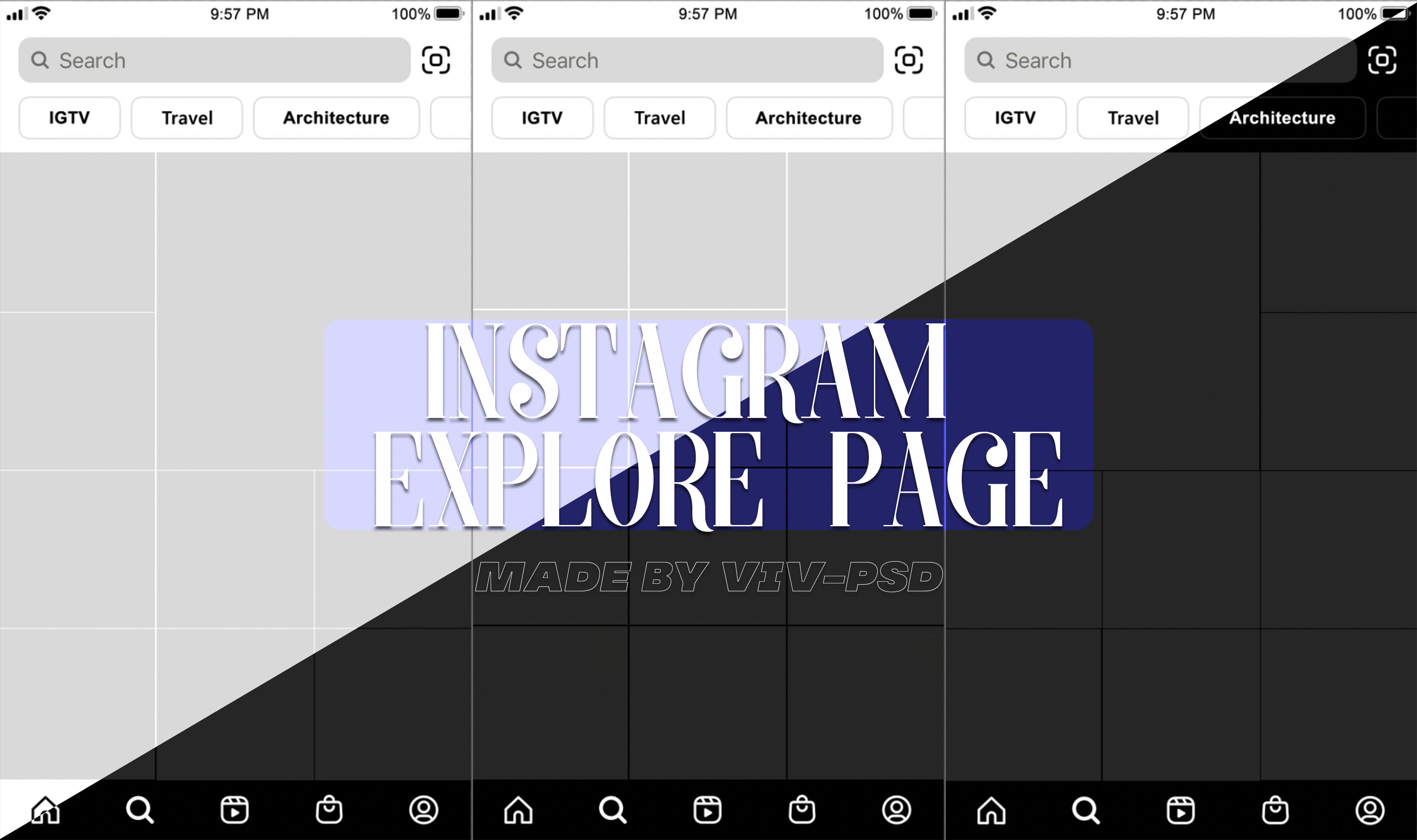 Instagram Explore Page by viv-psd by viv-psd on DeviantArt