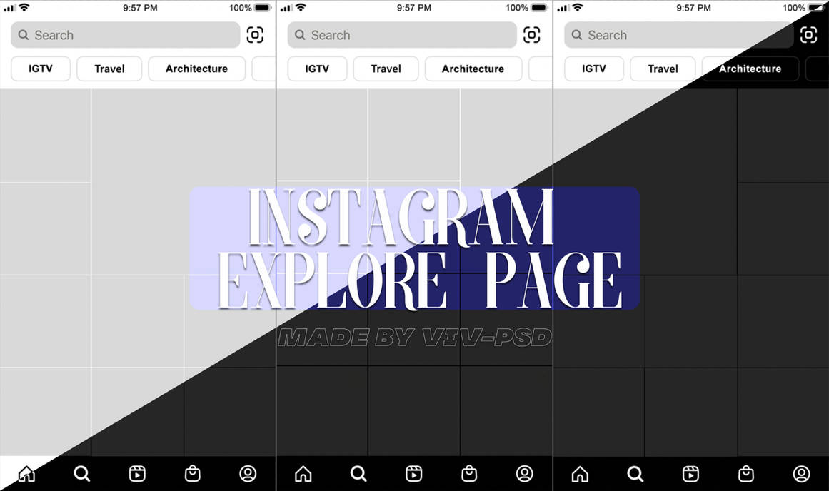 Instagram Explore Page by viv-psd by viv-psd on DeviantArt