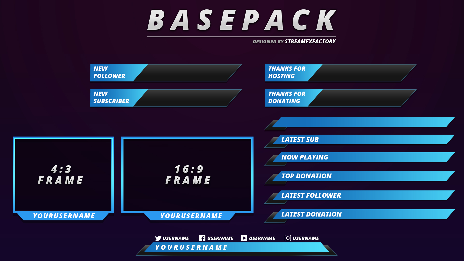 Free Stream Overlay BASEPACK by StreamFXFactory on DeviantArt
