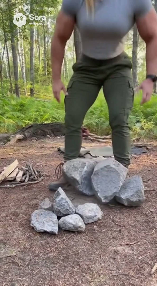 Breaking stones for a campfire by Denidrax on DeviantArt
