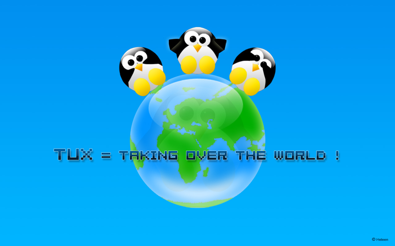 Tux wallpaper revised by Heyleen on DeviantArt