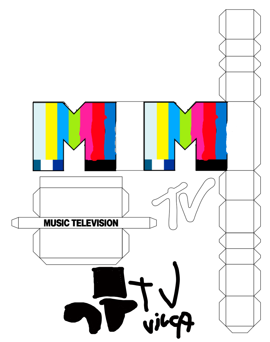 MTV Color bars logo papercraft by carlosvilca on DeviantArt
