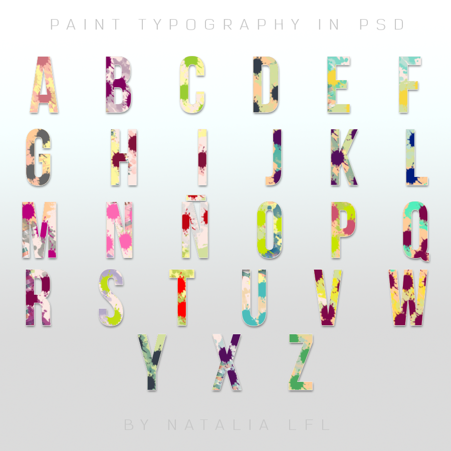 LFL Resources. Paint typography in PSD by NataliaLfl on DeviantArt