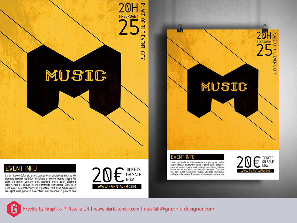 Poster/Flyer Template for your events | Freebie by NataliaLfl on DeviantArt