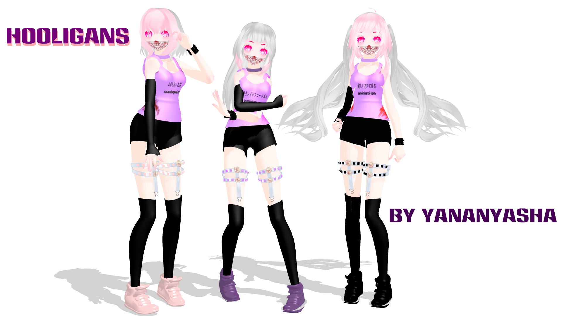 MMD model - hooligans by YanaNyasha on DeviantArt