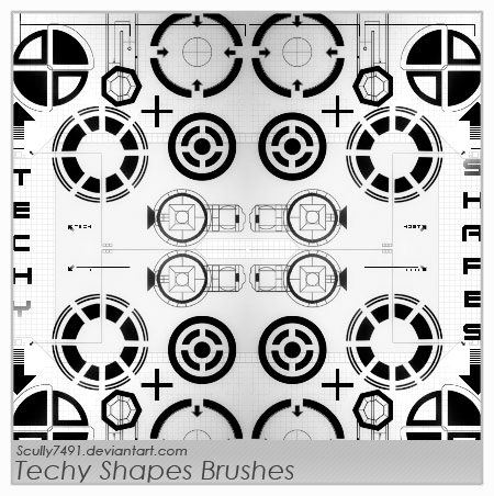 Techy Shapes Brushes by Scully7491 on DeviantArt