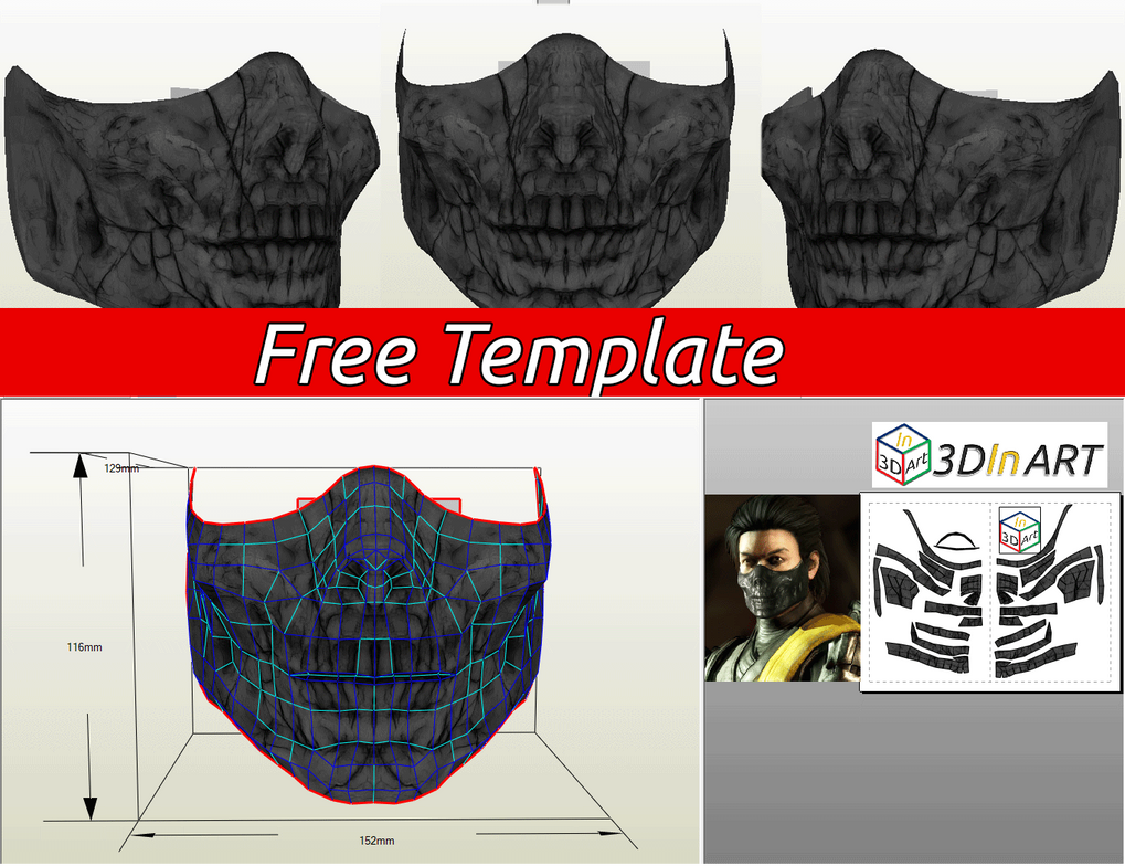 MKX Takeda Mask by tiagofaller2 on DeviantArt