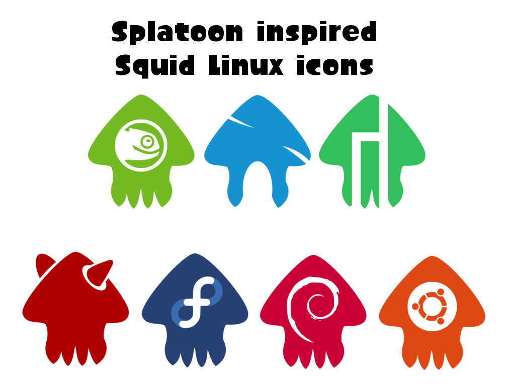 Splatoon inspired squid Linux icons by maxlefou on DeviantArt