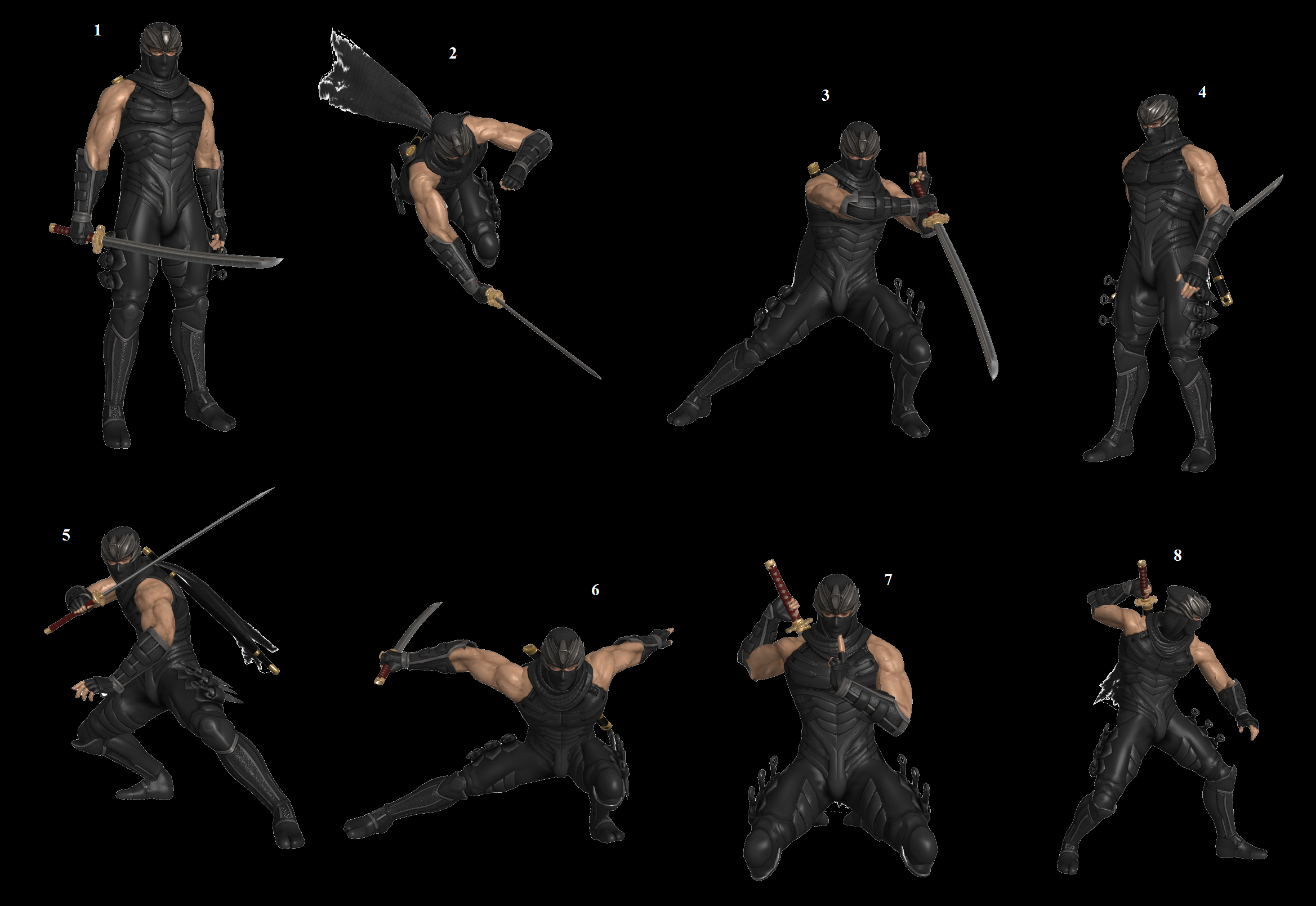 Ryu Hayabusa Pose Pack by WOLFBLADE111 on DeviantArt