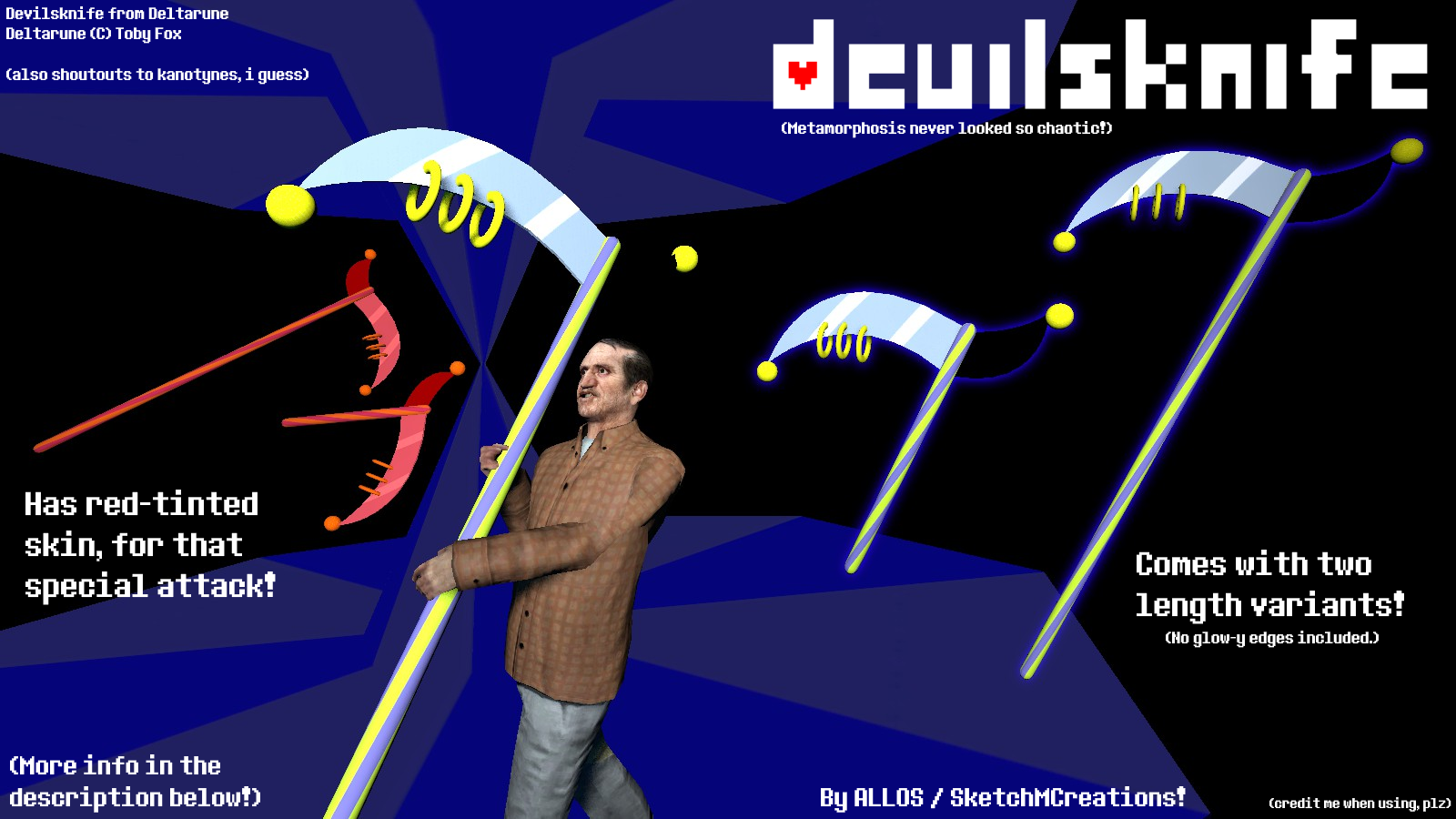 Model - Devilsknife (Deltarune) by SecminourTheThird on DeviantArt