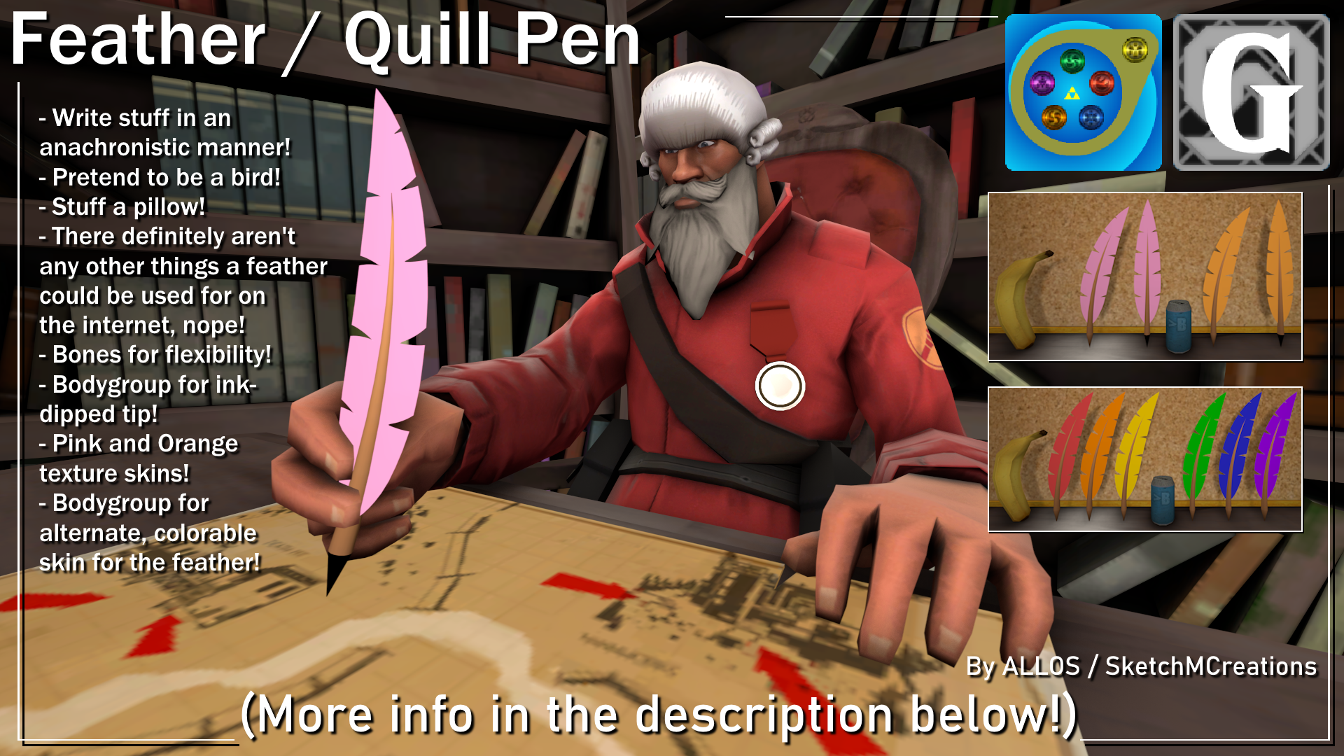 Model - Feather / Quill Pen by SecminourTheThird on DeviantArt