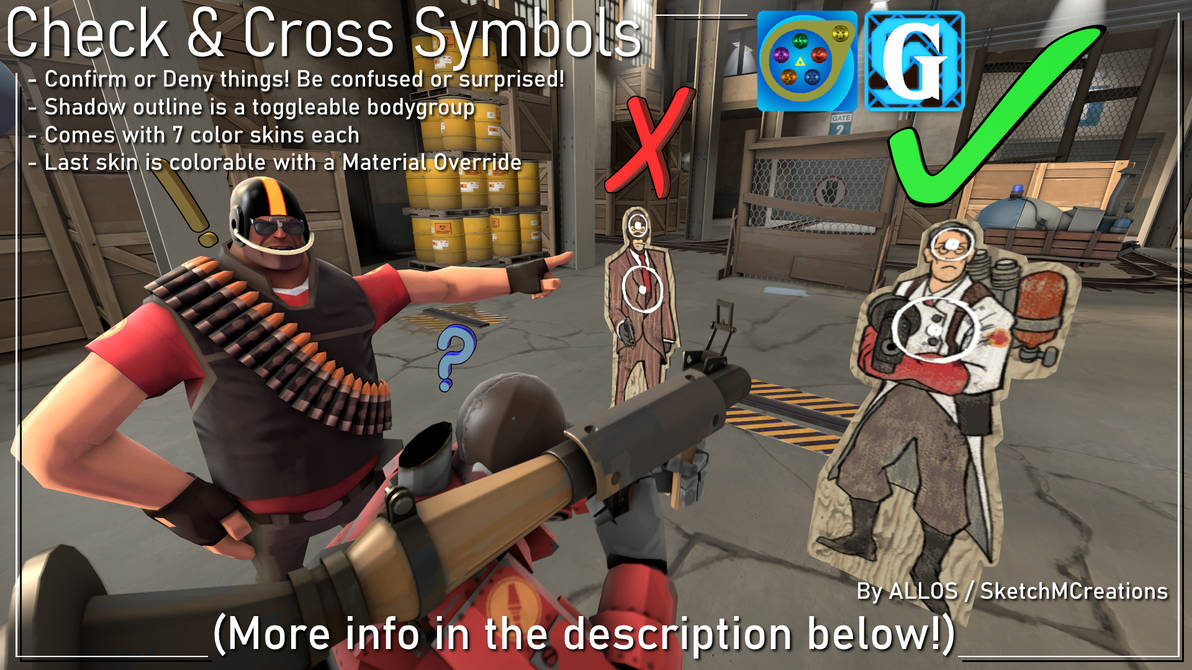 Model - Check + Cross Symbols by SecminourTheThird on DeviantArt