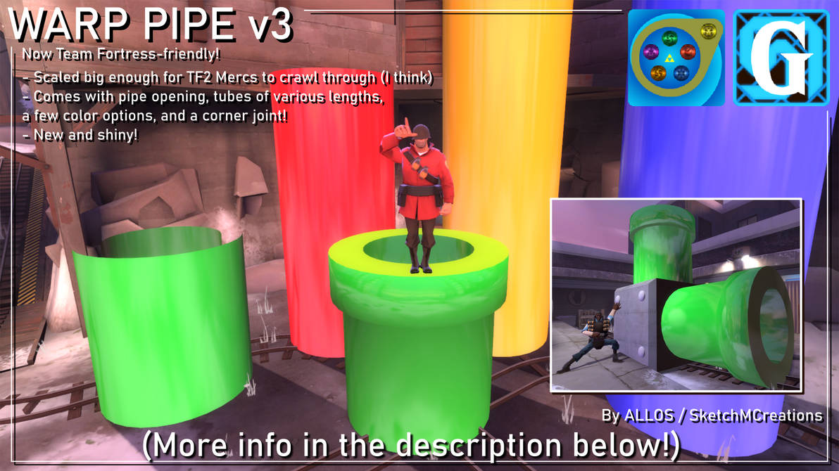 Model - Warp Pipe (Version 3) by SecminourTheThird on DeviantArt