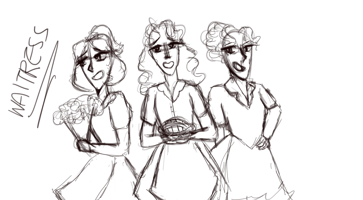 Waitress sketch by silverscarletsong on DeviantArt