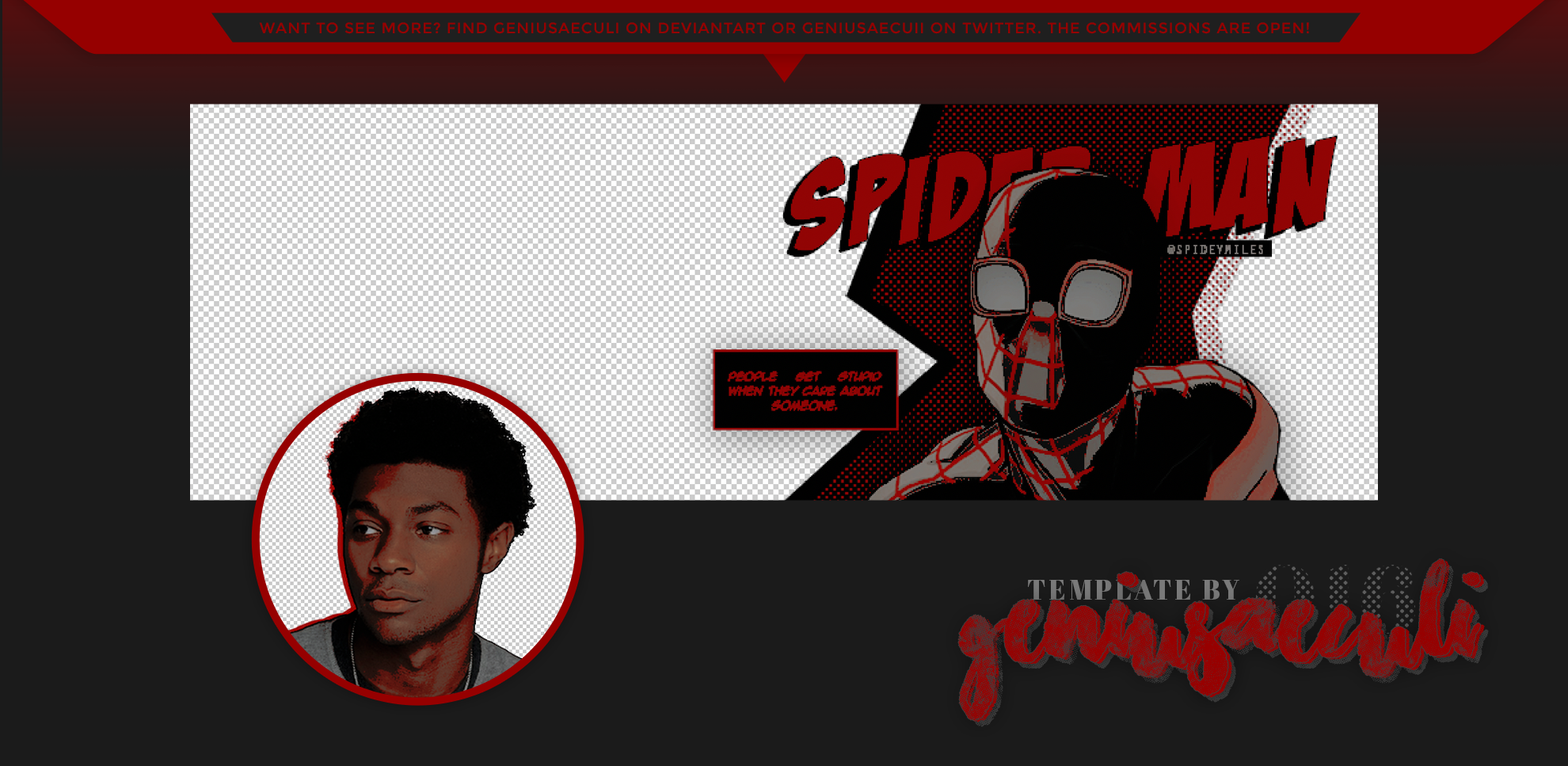 miles morales header template by geniusaeculi on DeviantArt