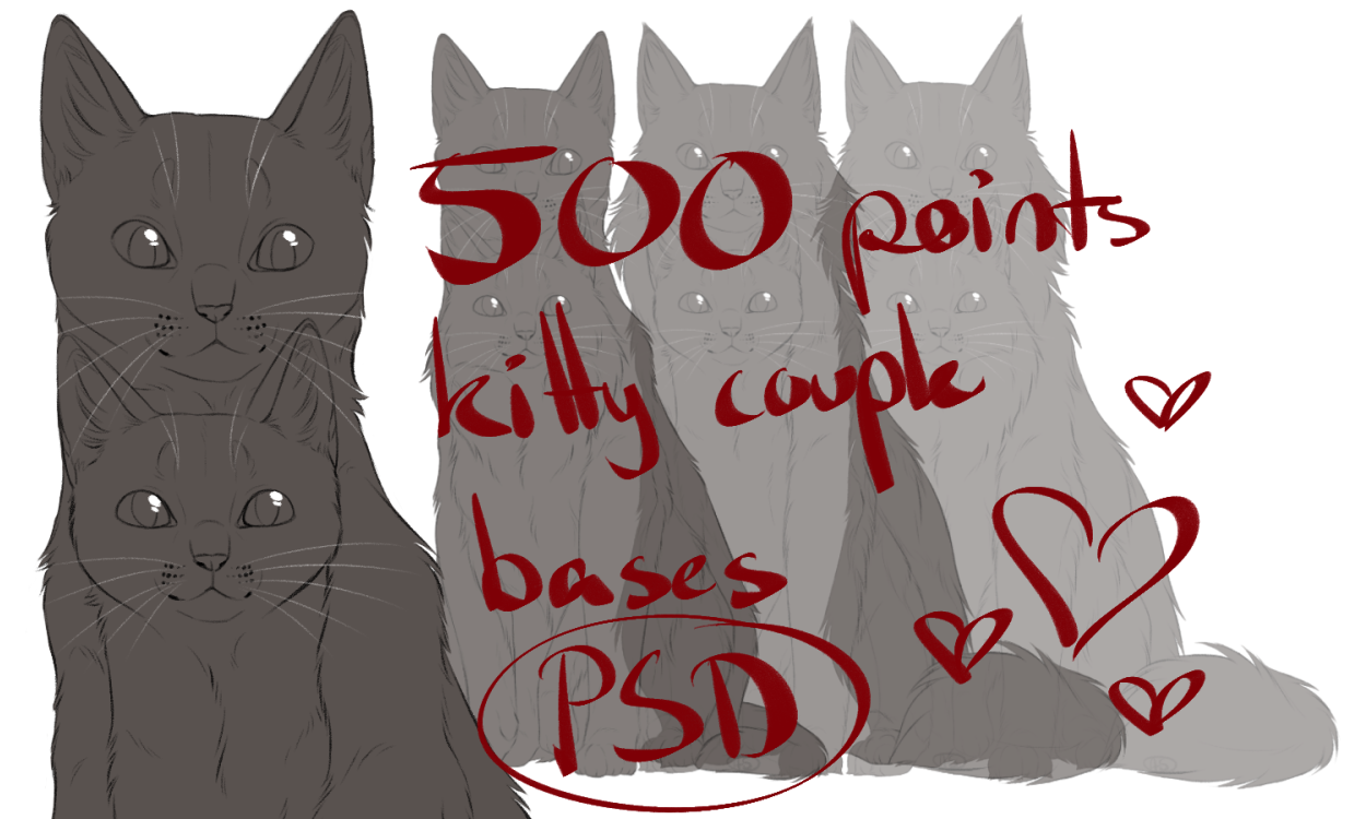 Kitty Couples Point Linearts- NOW FREE by KittyStorage on DeviantArt
