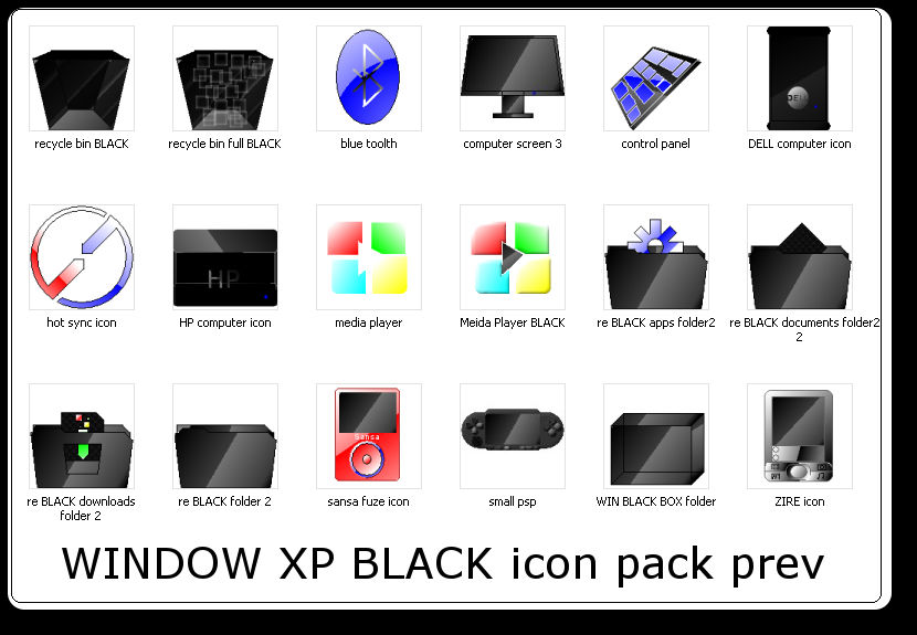 XP BLACK ICONS by CRIMSONVEN on DeviantArt
