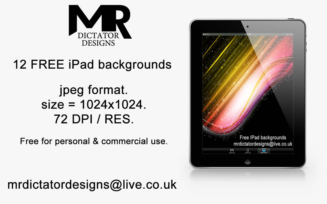 12 Free assorted iPad backgrounds by MrDictatorDesigns on DeviantArt