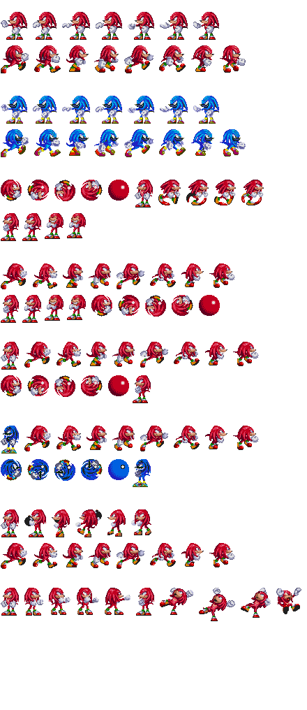 'Full' Sprite sheet of Knuckles - Sonic 3 Proto by HorrorTroll on ...