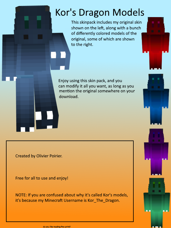 Kor's Dragon Skins (Minecraft) by ItsTheComputer on DeviantArt