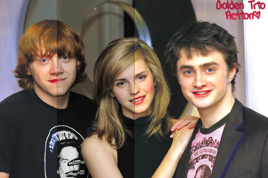 Golden Trio Action by MissWeasleyJB on DeviantArt